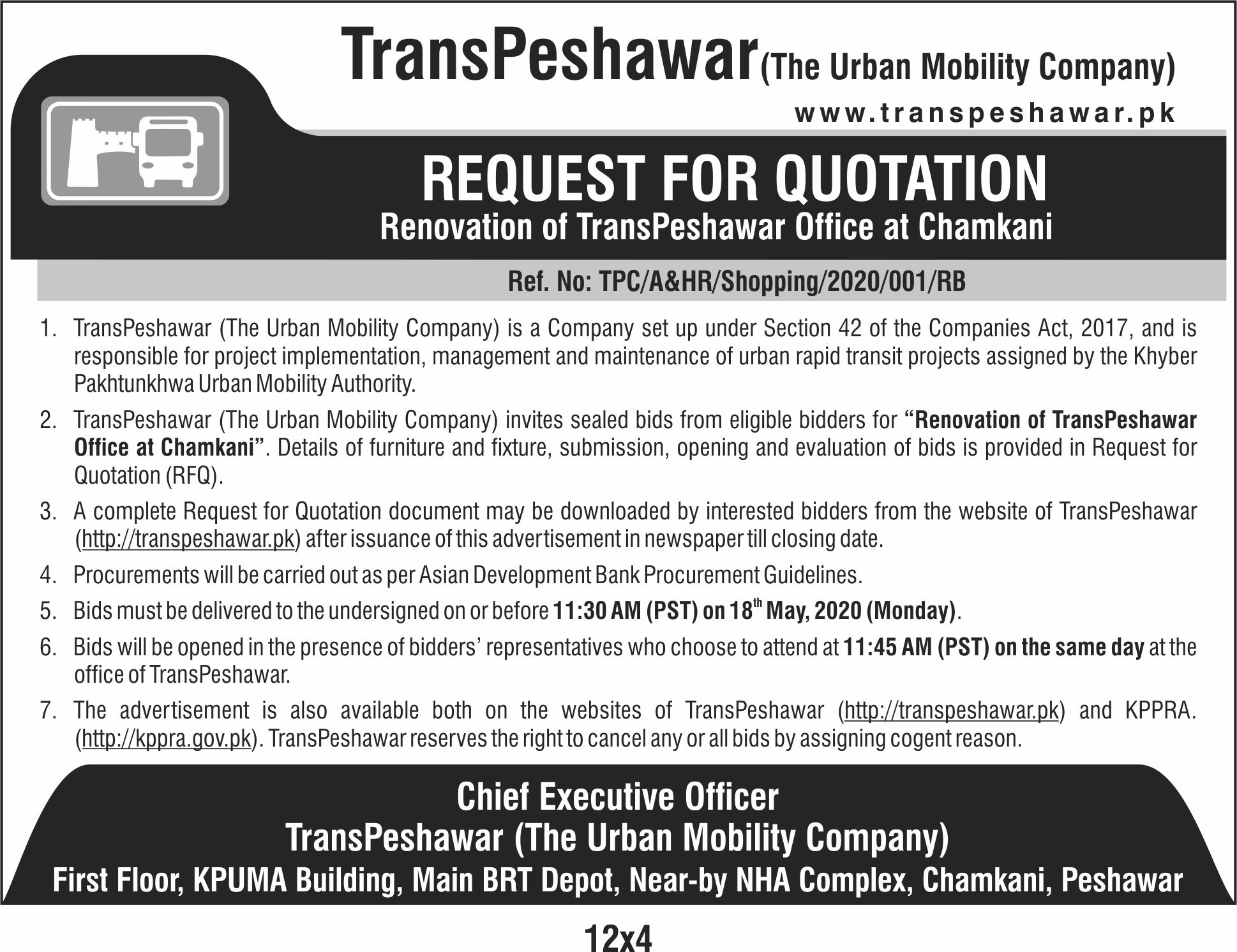 Tender - Zu Peshawar